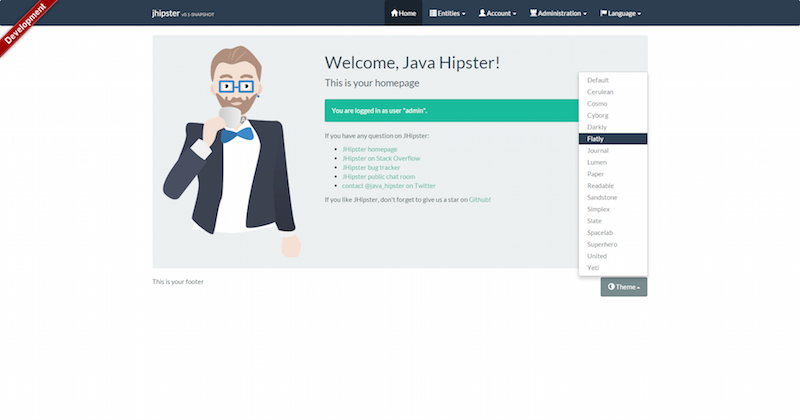 Bootswatchのテーマを使用する